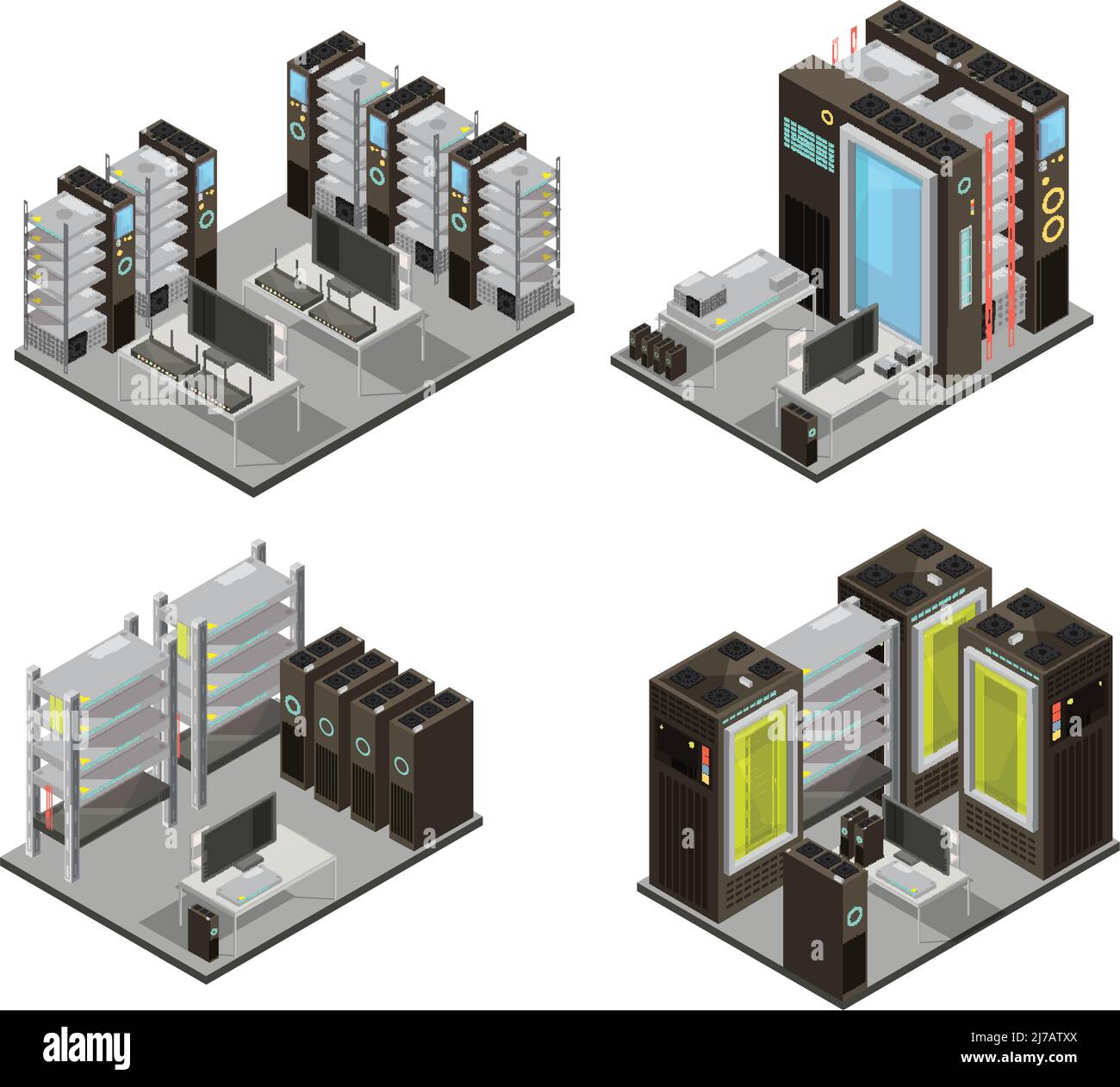 Processing data center server room Cut Out Stock Images & Pictures - Alamy