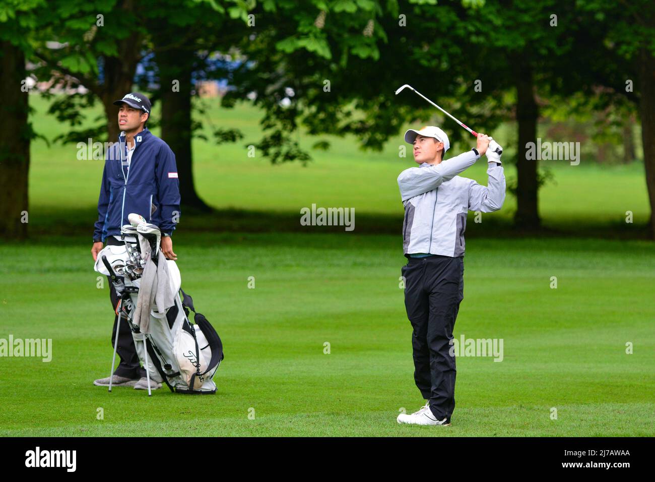 Tournament PGA professional golfers playing golf in the UK Stock Photo ...