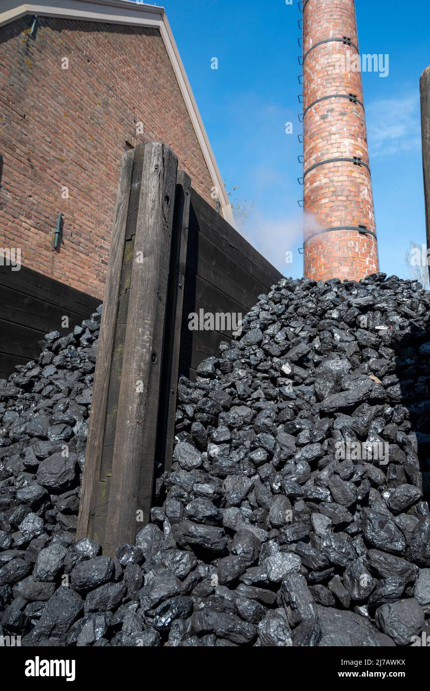 Old-fashioned, non-environmental heating fuel, black rock coal for use ...