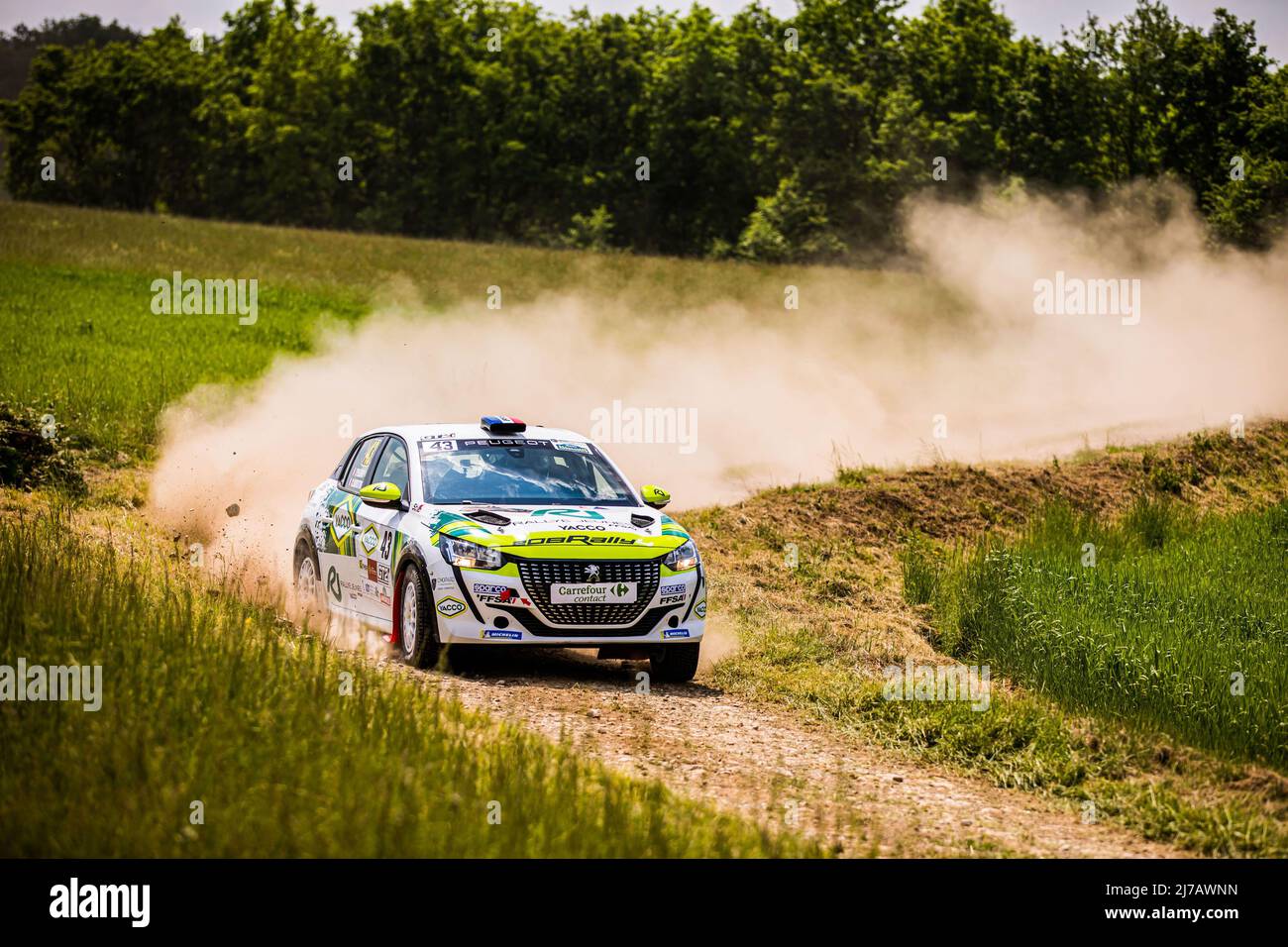 43 PELLEREY Tom, SILVESTRE Corentin, PEUGEOT 208 Rally 4, action during ...