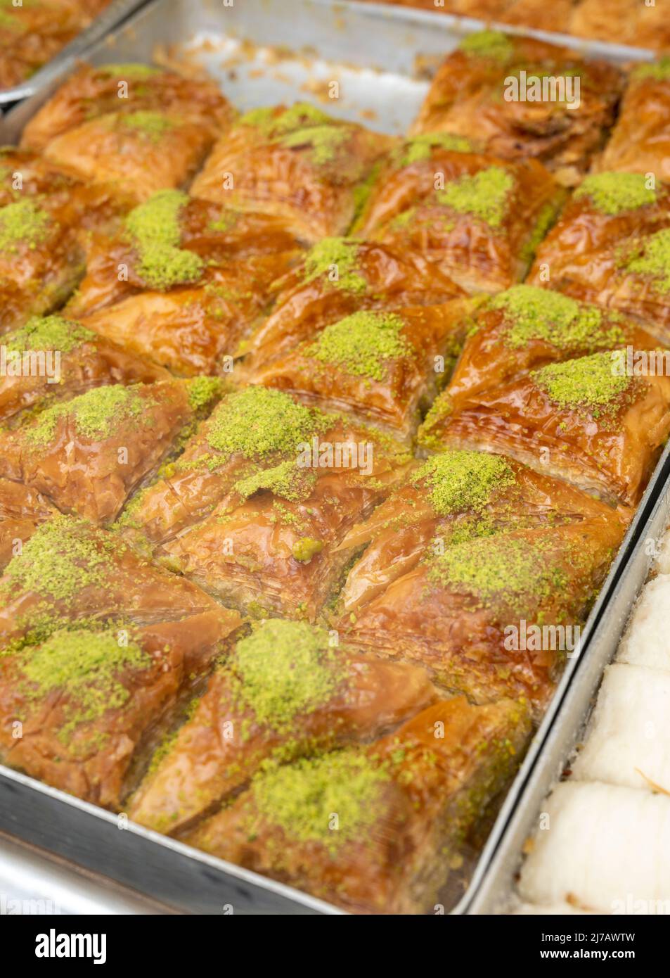 Turkish or arabic sweet dessert, made from filo pastry, filled with ...