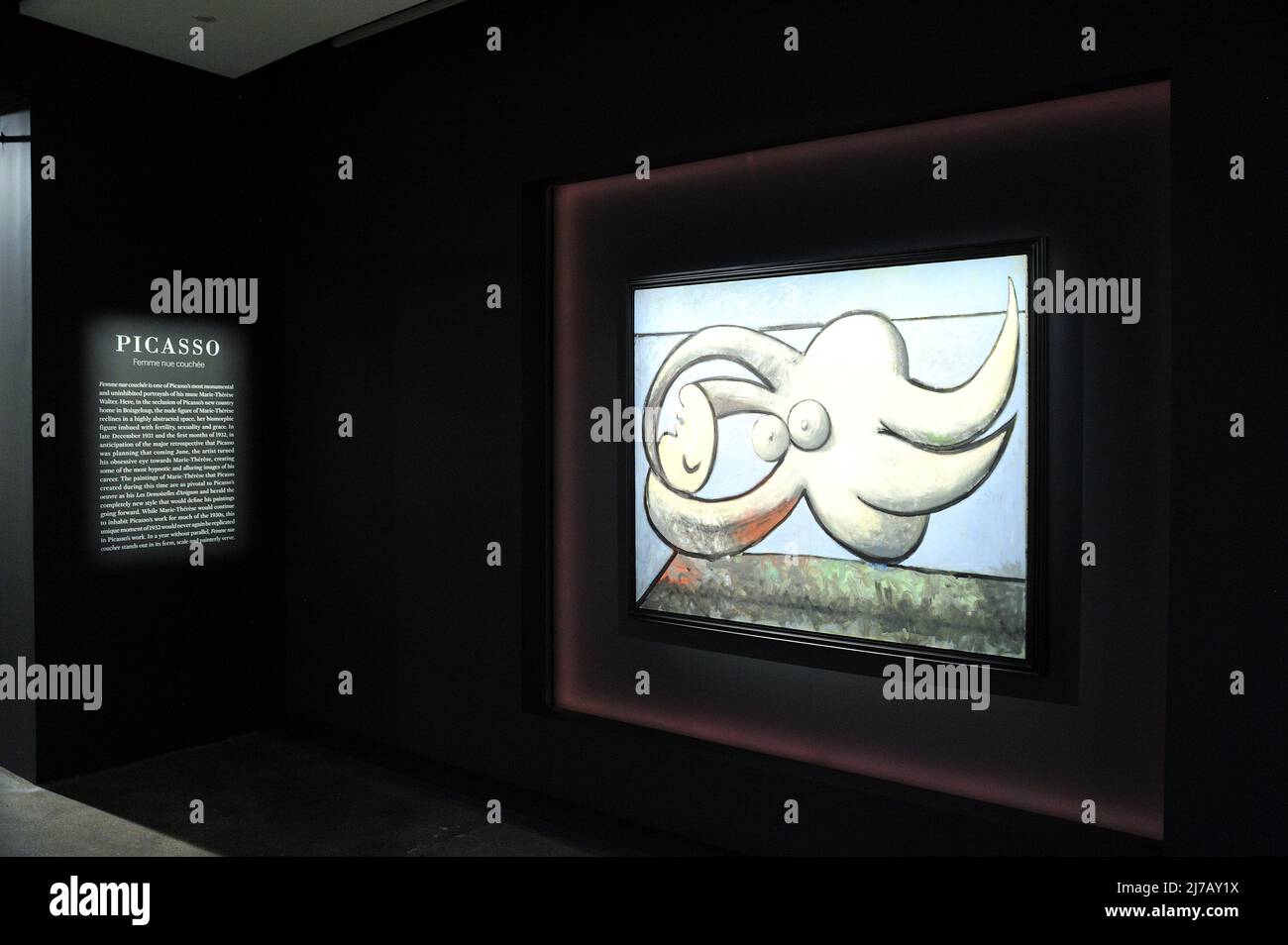 Femme Nue Couchée by Pablo Picasso on display at Sotheby's in New York, NY on May 6, 2022 ...