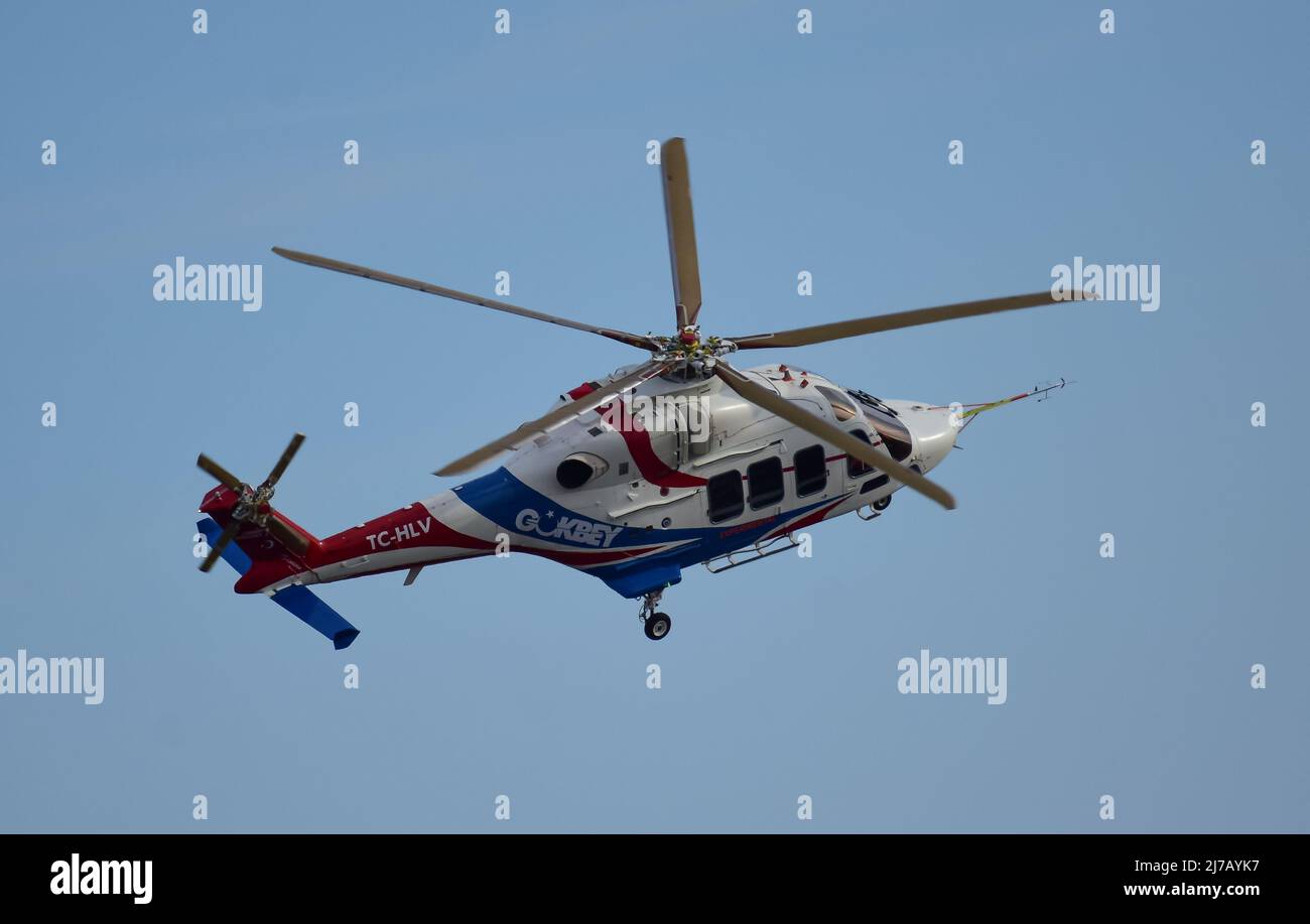 TAI T625 Gökbey helicopter Istanbul Turkey 09 24 2021 in flight at ...