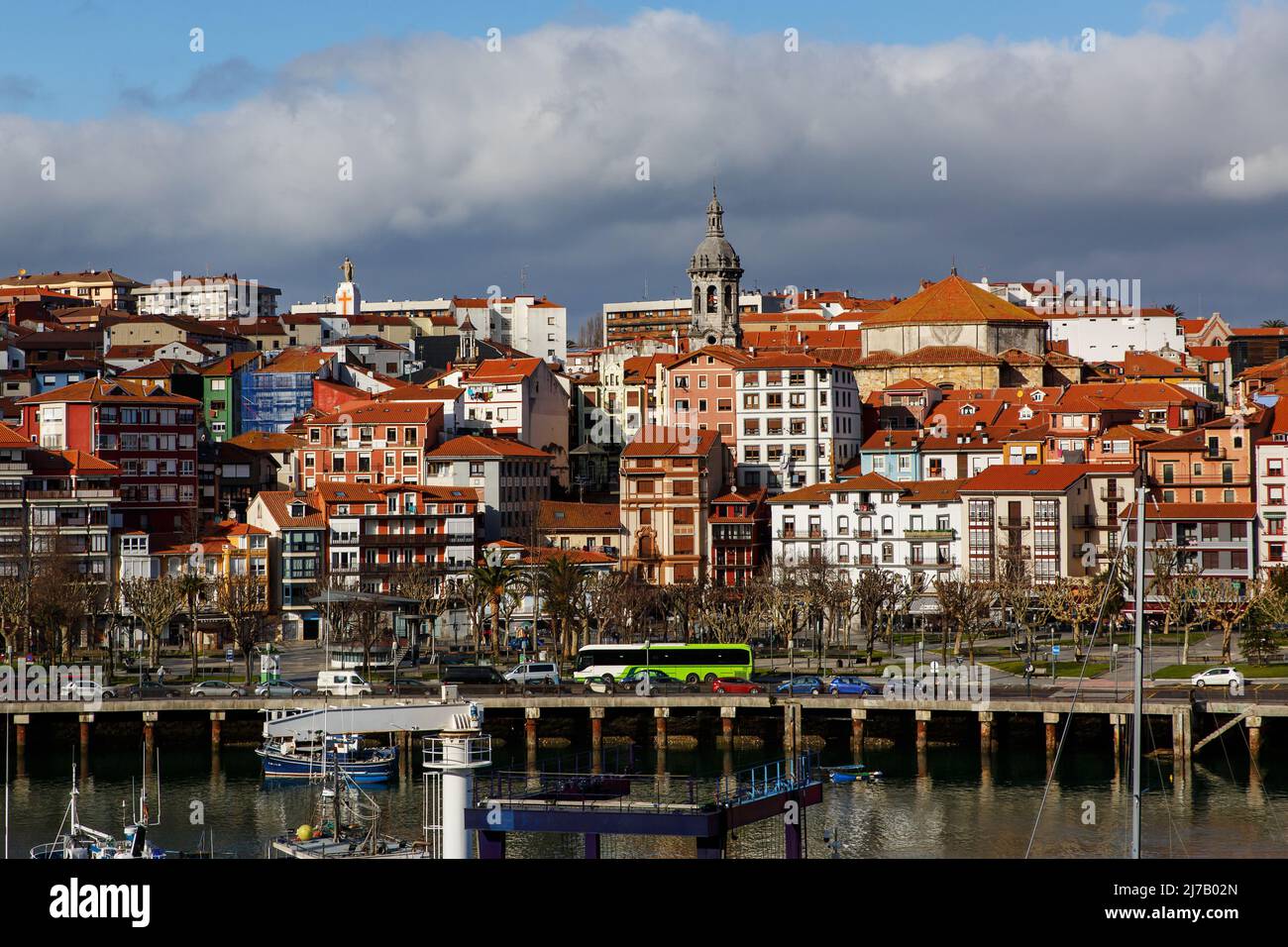 A traditional small town in Basque Country near Bilbao, Spain Stock ...