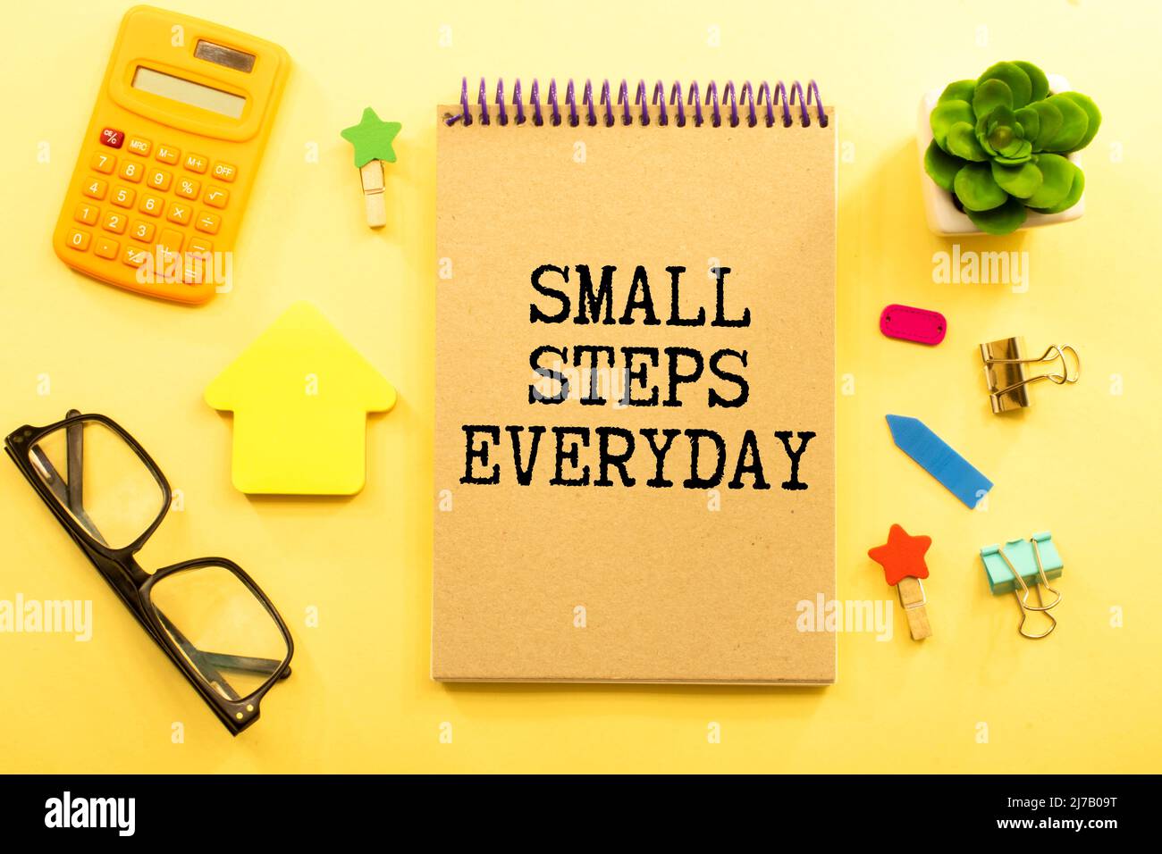 Inspirational quote on notebook background with vintage filter Stock ...