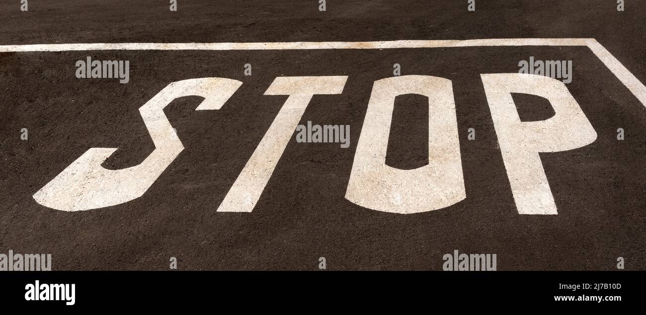 South Africa. 2022. Painted stop sign at a road junction Stock Photo ...