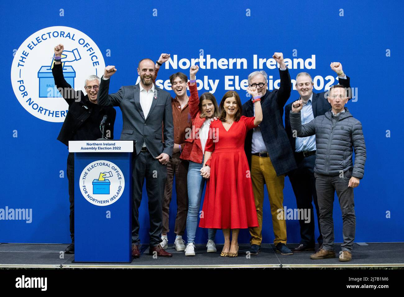 Returned SDLP MLA for Foyle Mark H. Durkan (second left) and Sinead ...