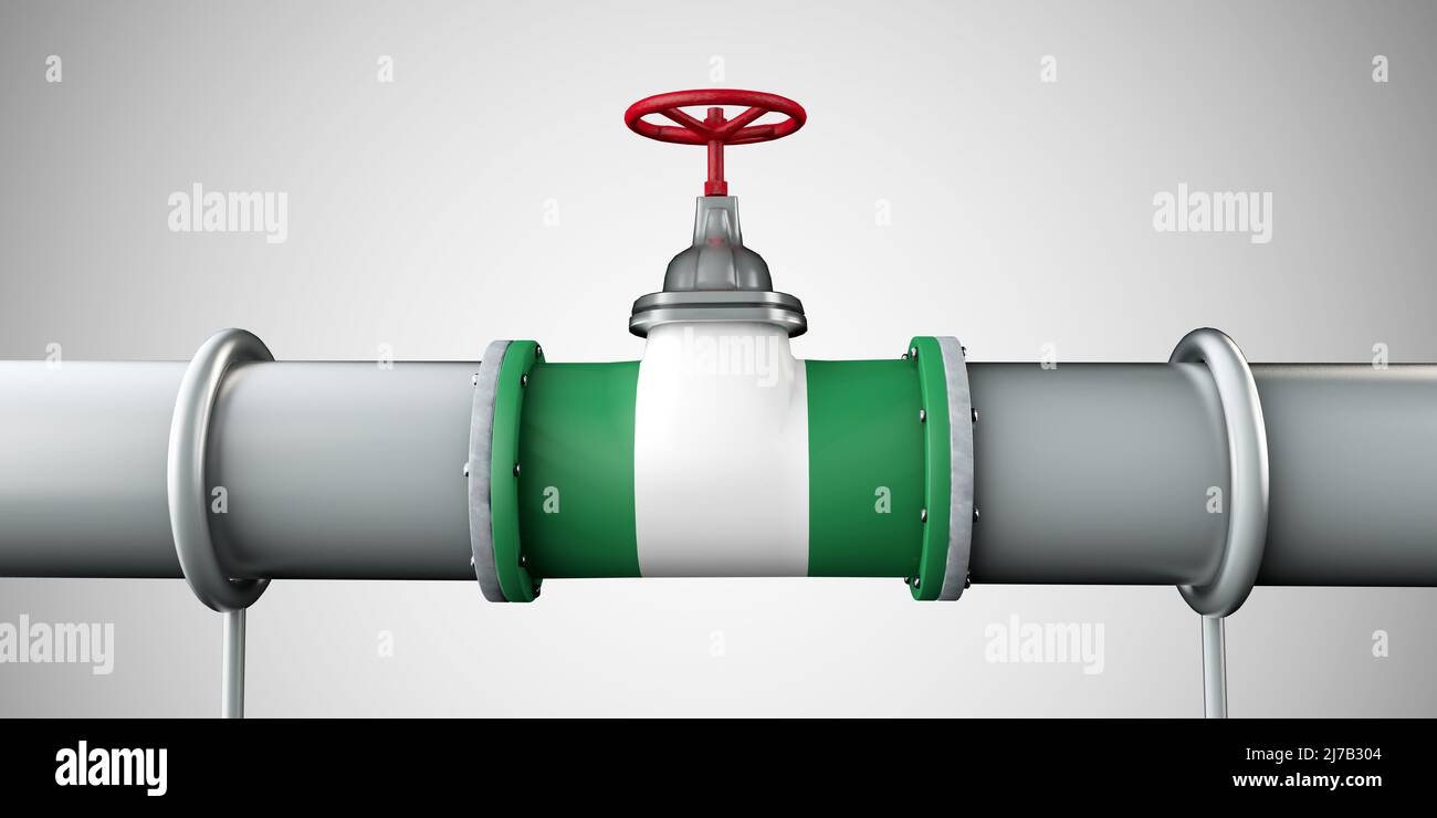 NIgeria oil and gas fuel pipeline. Oil industry concept. 3D Rendering ...