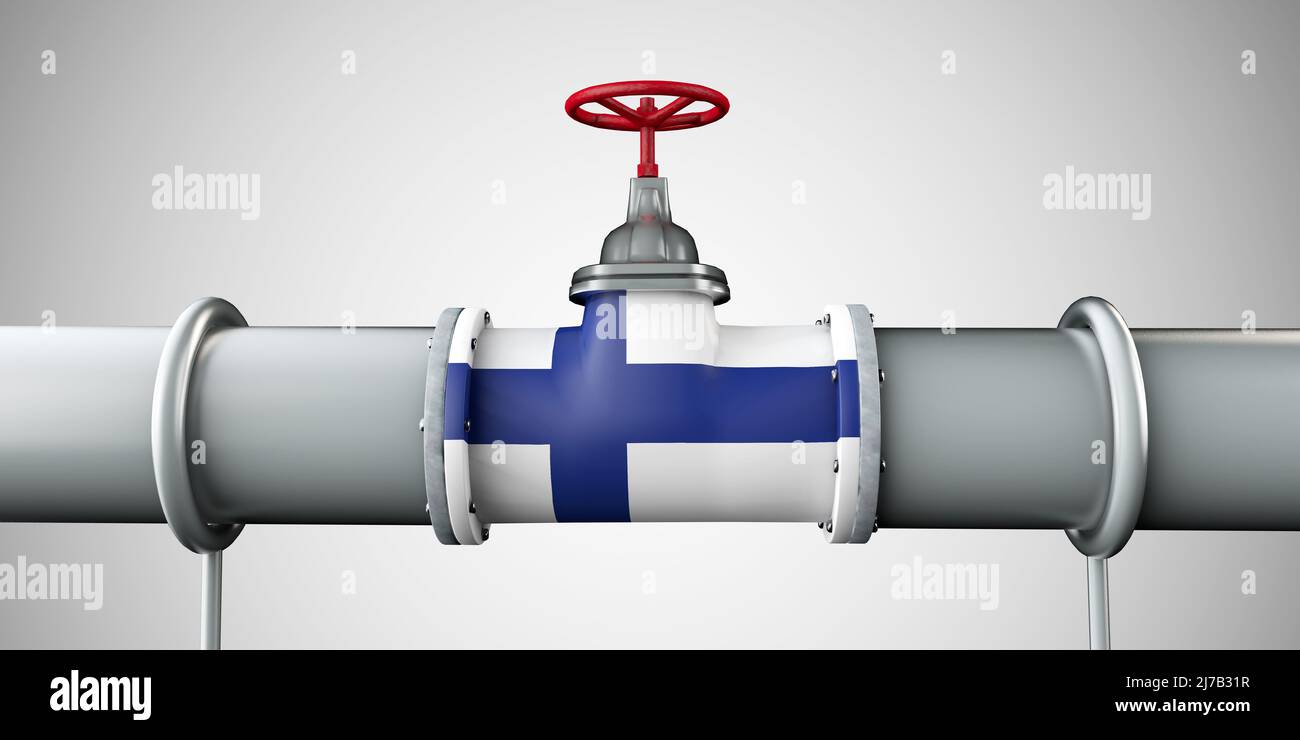 Finland oil and gas fuel pipeline. Oil industry concept. 3D Rendering ...