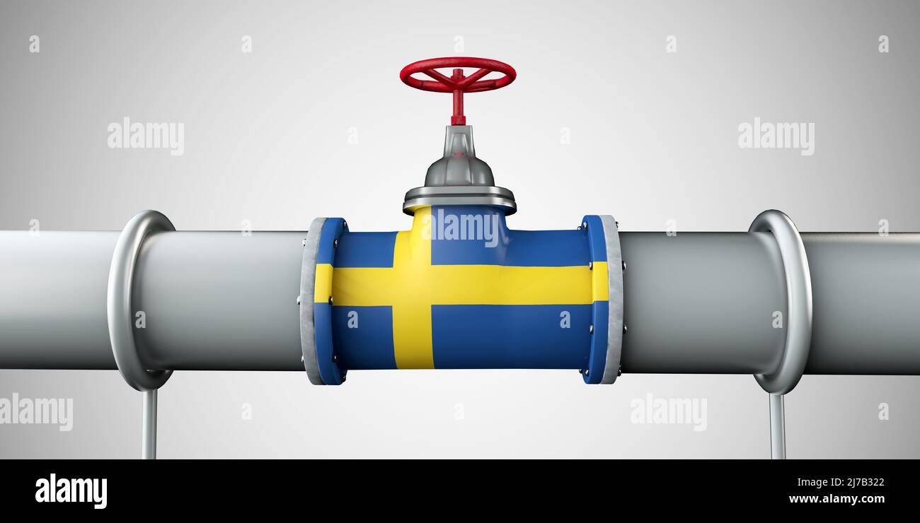 Sweden oil and gas fuel pipeline. Oil industry concept. 3D Rendering ...