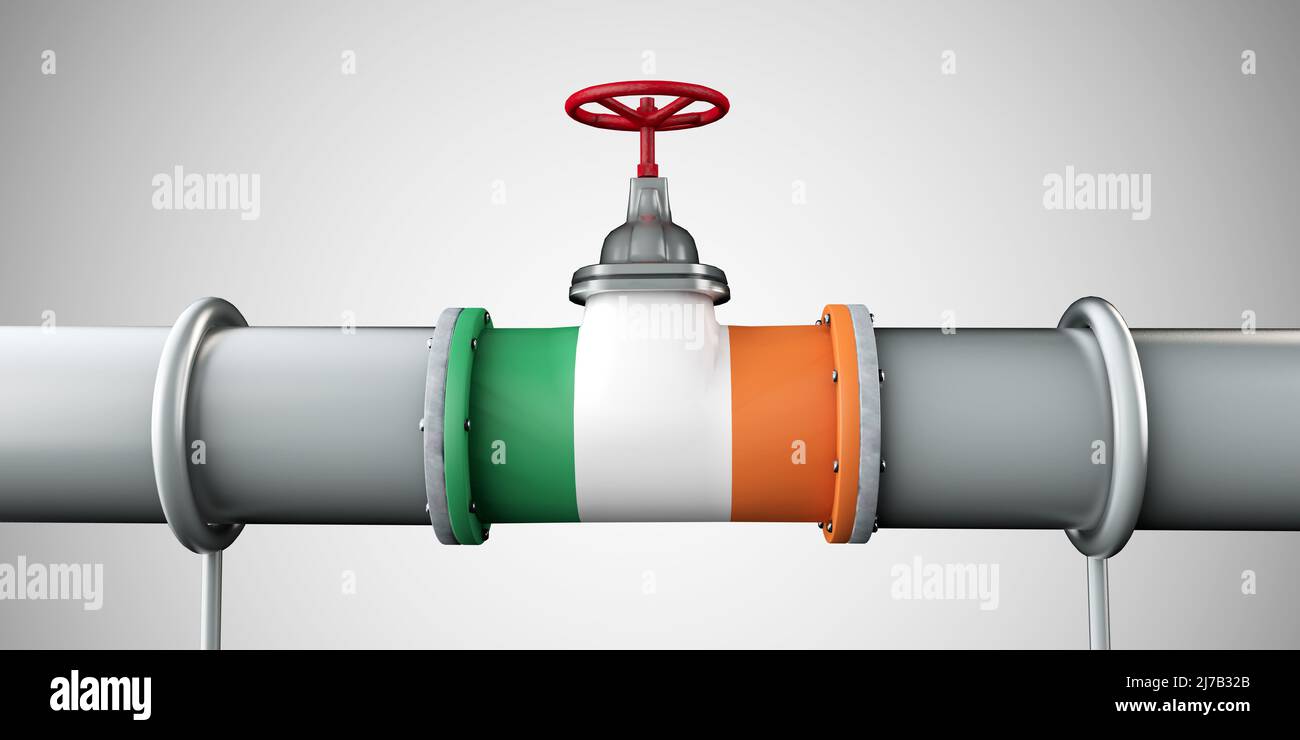 Ireland oil and gas fuel pipeline. Oil industry concept. 3D Rendering ...