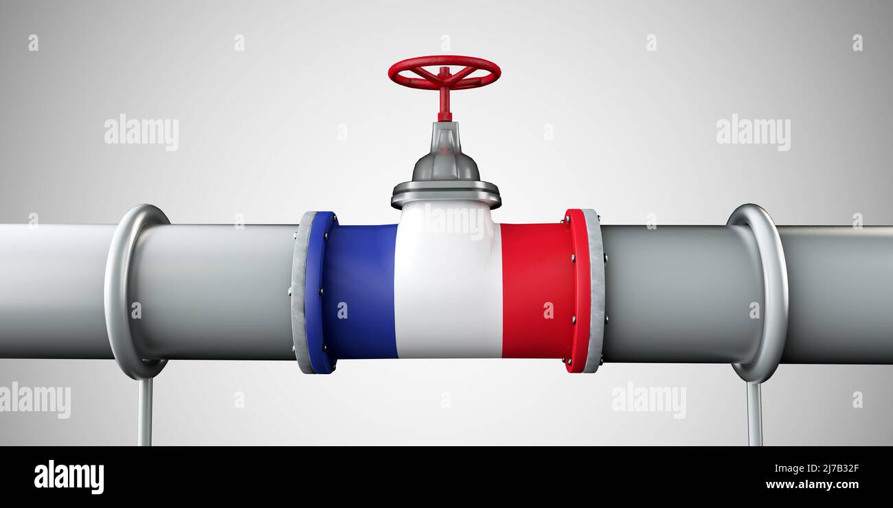 France oil and gas fuel pipeline. Oil industry concept. 3D Rendering ...