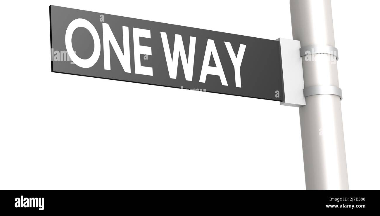 Road sign with one way word isolated, 3d rendering Stock Photo - Alamy