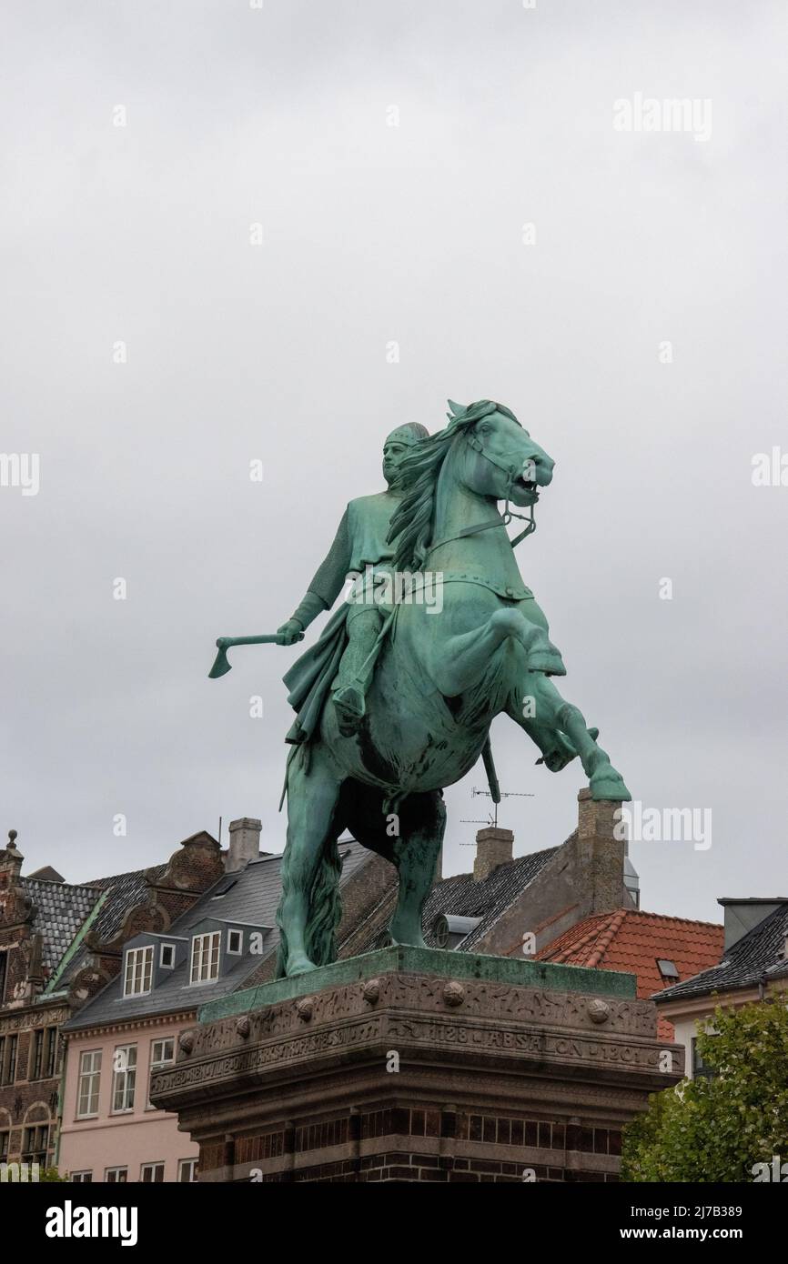 Built in 1902, this equestrian statue on Højbro Plads commemorates city ...