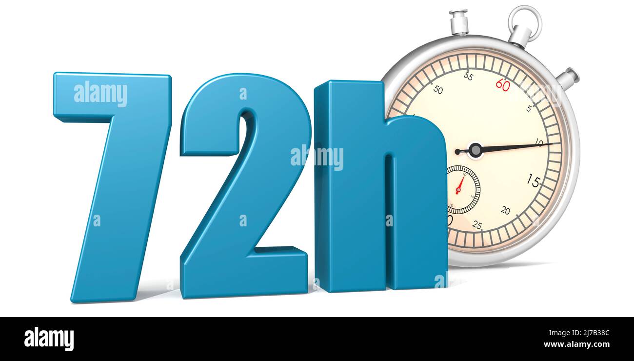 Stopwatch with 72 hours deadline, 3d rendering Stock Photo - Alamy