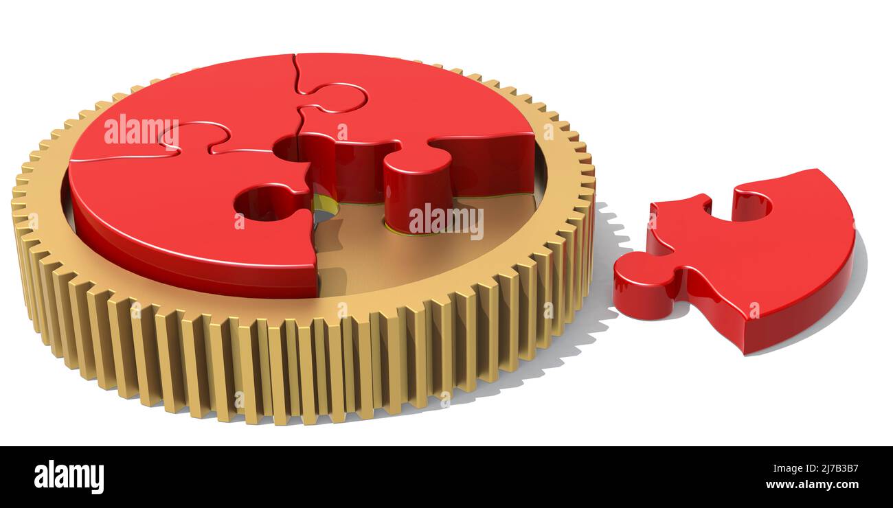 Colorful round puzzle isolated on white background, 3d rendering Stock ...