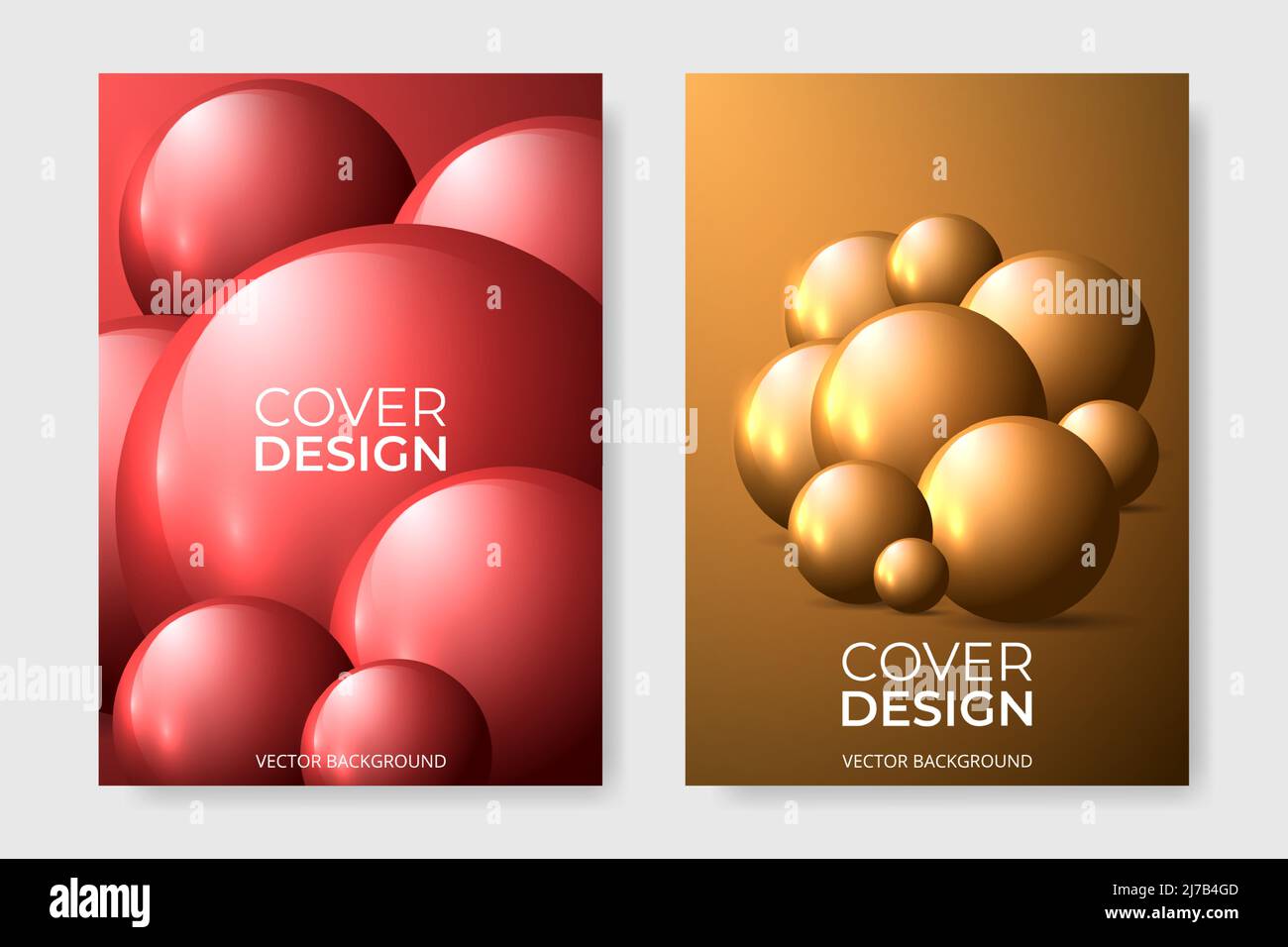 Vector cover design with spheres and balls. Abstract colorful brochure ...