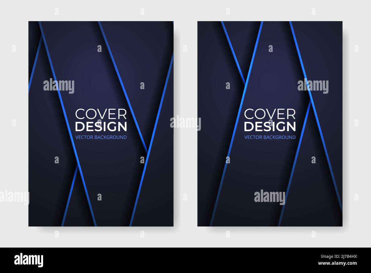 Vector cover design. Abstract Dark gray and blue luxury brochure in A4 ...
