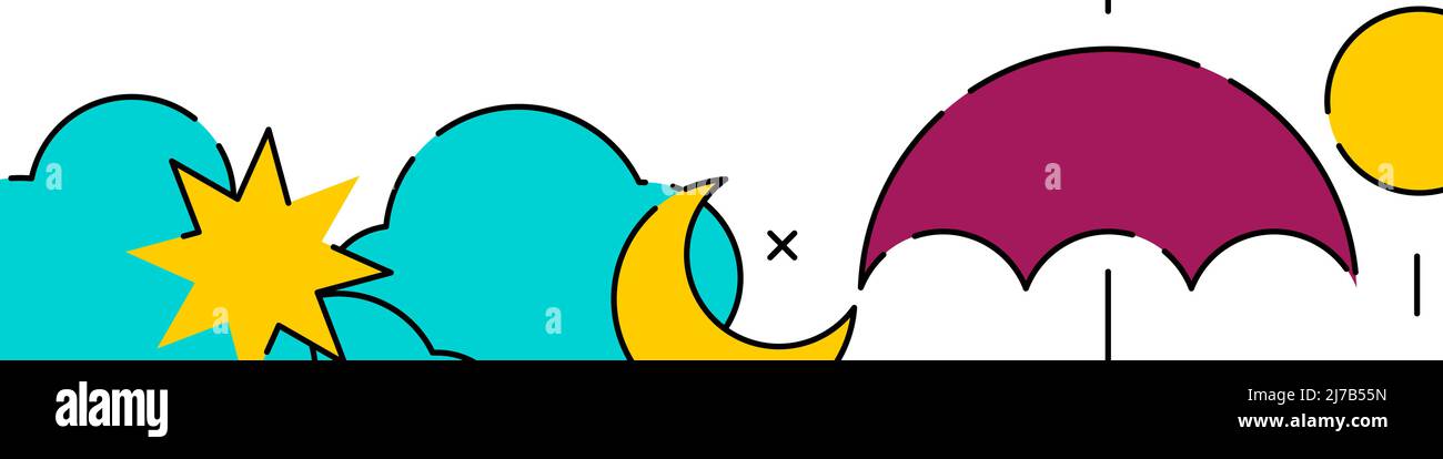 Weather forecast related horizontal banner or bottom border template ...