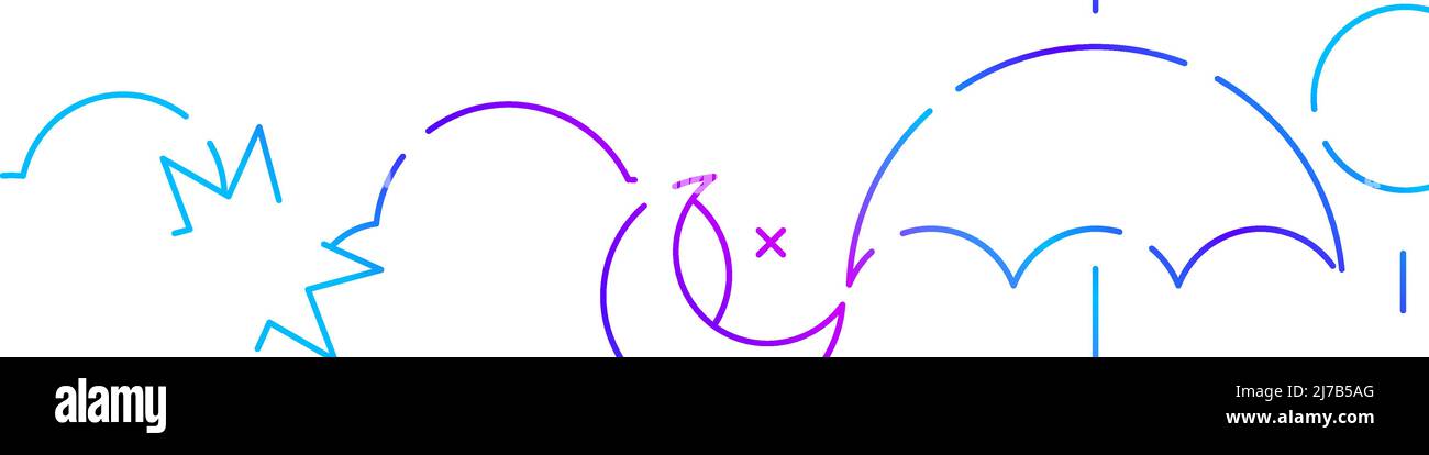 Weather forecast related horizontal banner or bottom border template ...