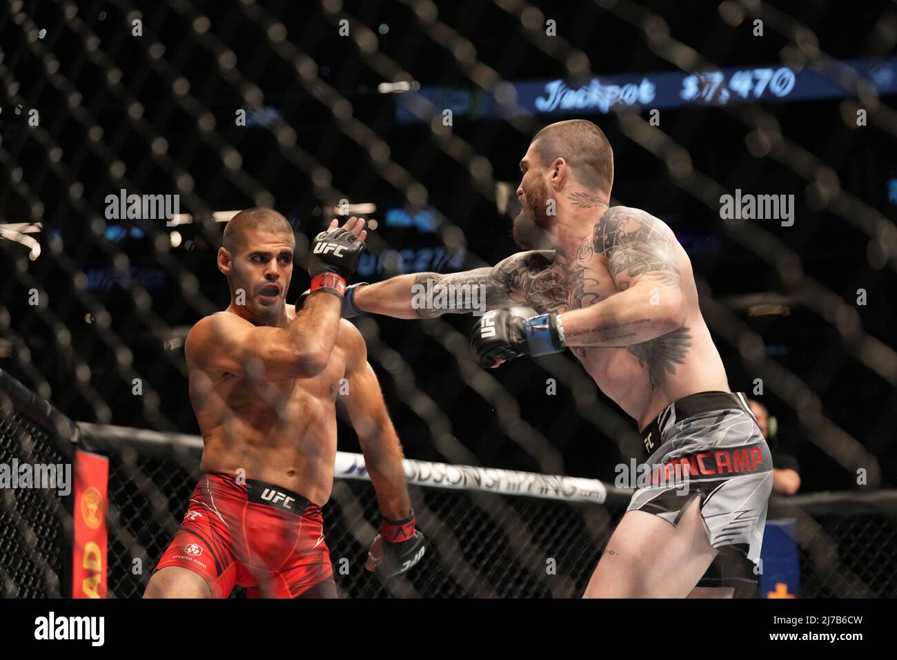PHOENIX, AZ - MAY 7: (L-R) André Fialho battles Cameron VanCamp in ...