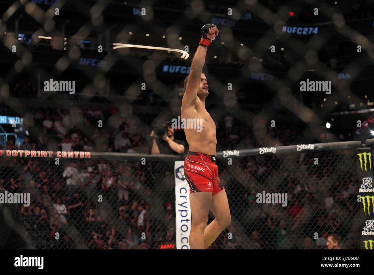 PHOENIX, AZ - MAY 7: André Fialho celebrates his victory over Cameron ...