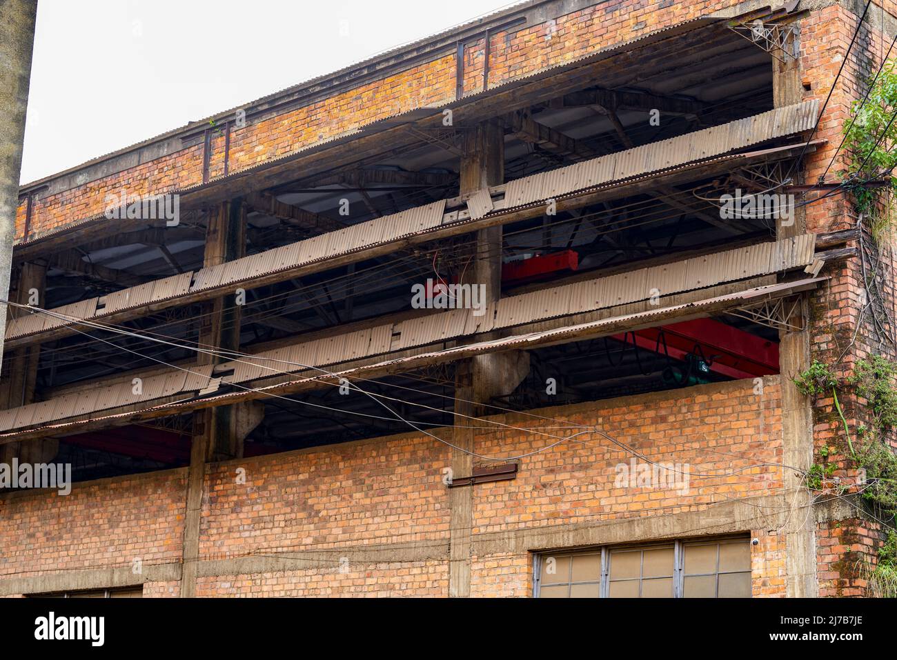 An old red brick building production workshop and factory building ...