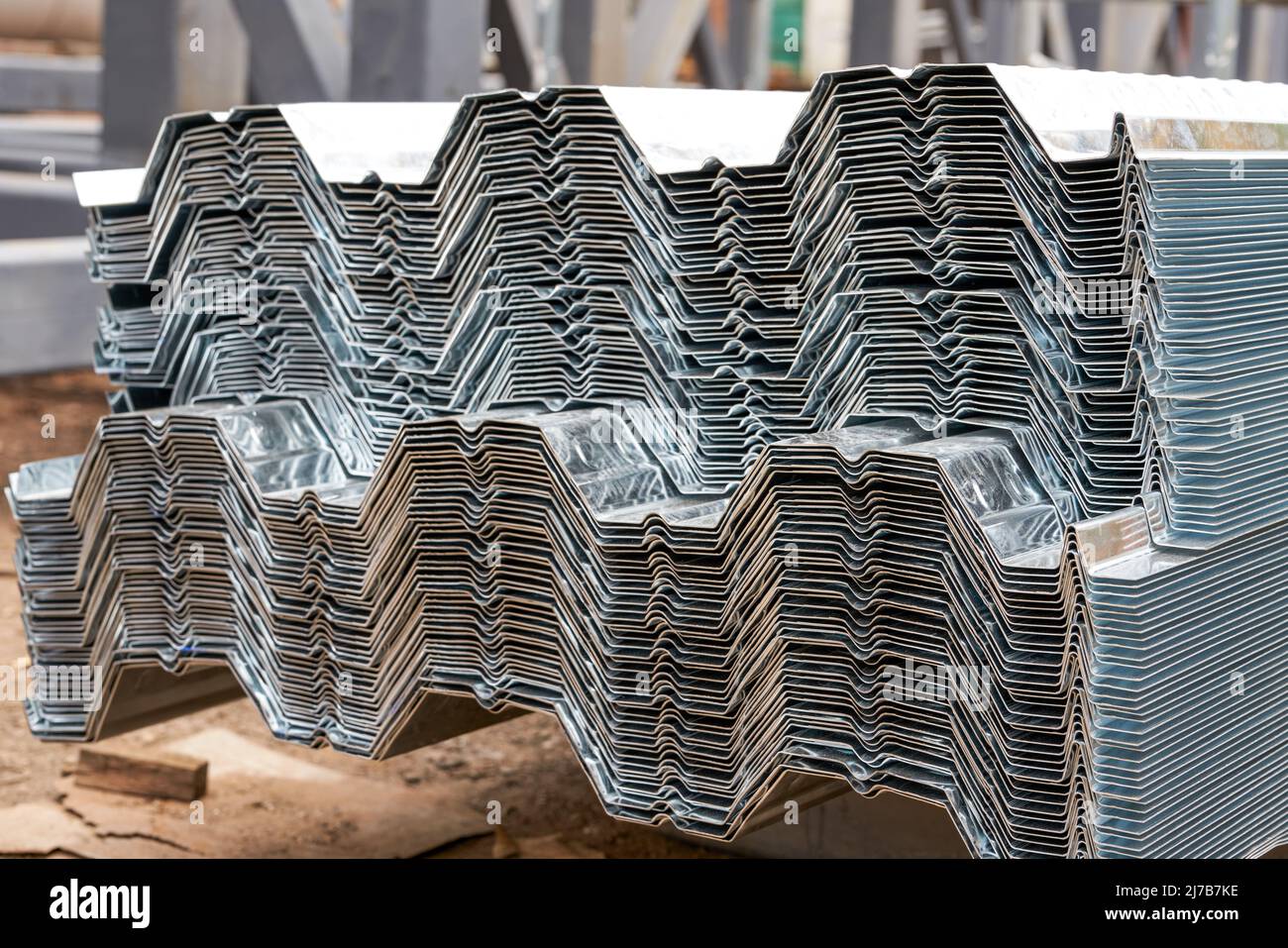 Brand new stainless steel stamped profiles and sheets in the factory ...