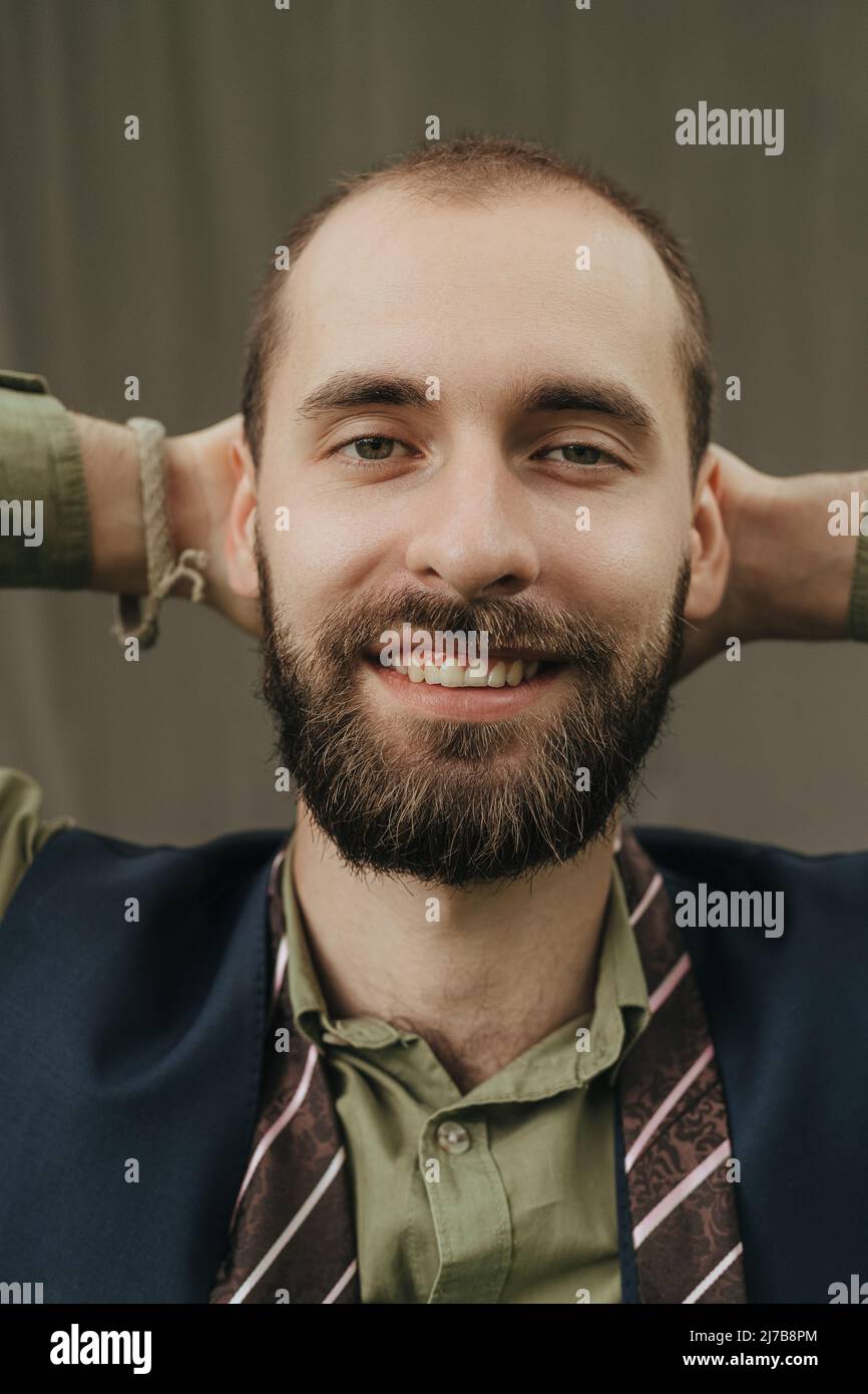 bearded man in a classic suite handsome Stock Photo - Alamy