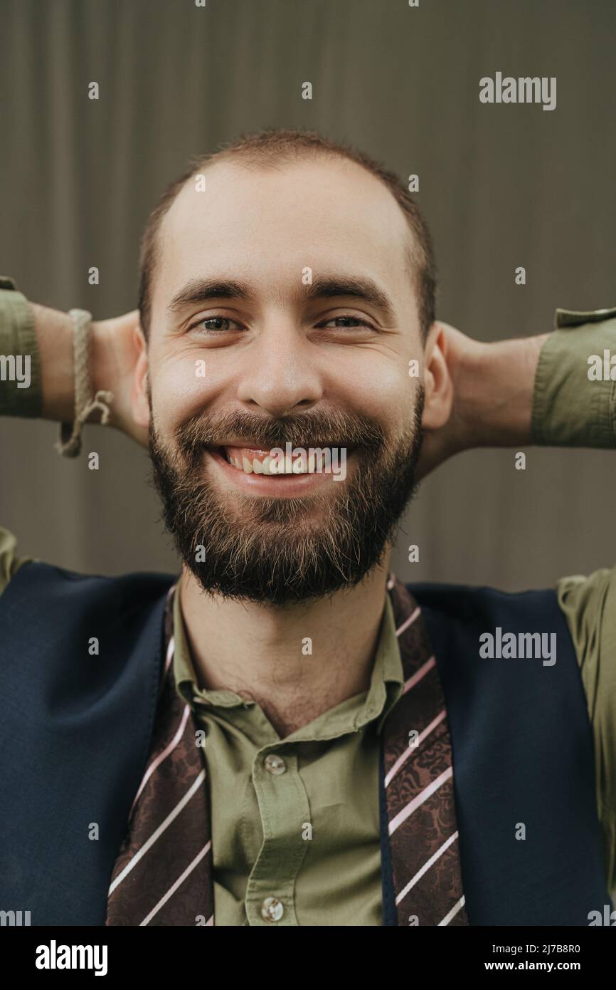 bearded man in a classic suite handsome Stock Photo - Alamy