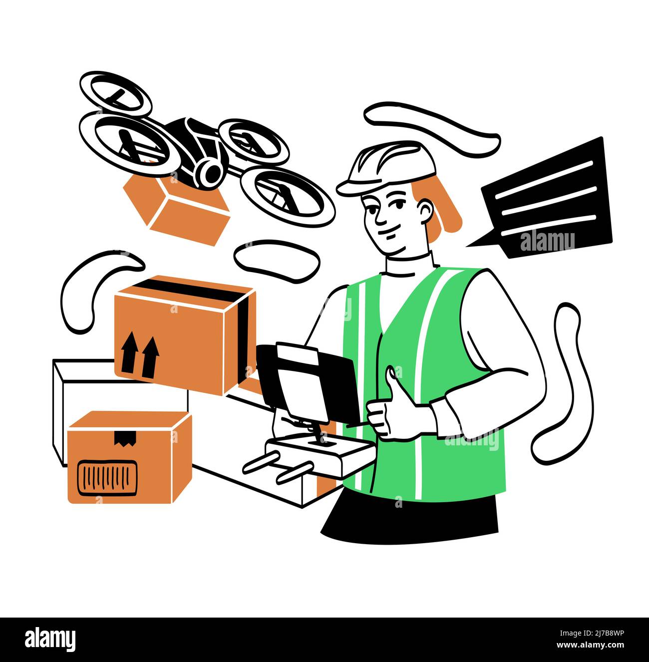 Logistics warehouse drone Cut Out Stock Images & Pictures - Alamy