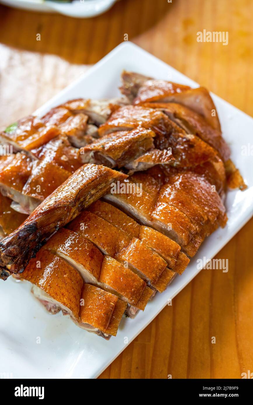 A delicious and tempting Cantonese-style roasted braised, deep well ...