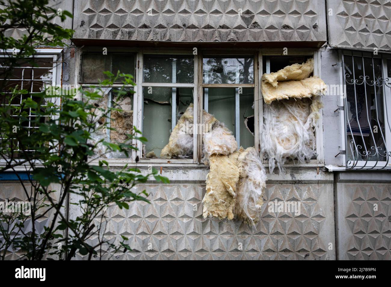 Destroyed mattress seen in an apartment flat, as it used to cover the ...