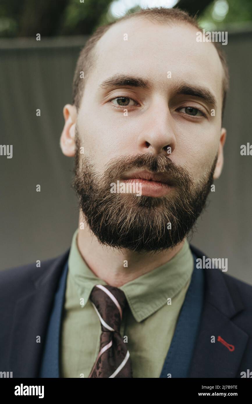 bearded man in a classic suite handsome Stock Photo - Alamy