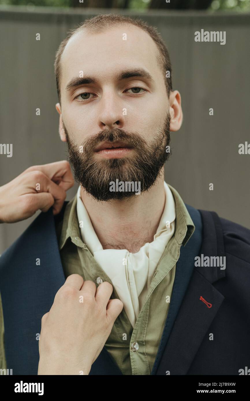 bearded man in a classic suite handsome Stock Photo - Alamy