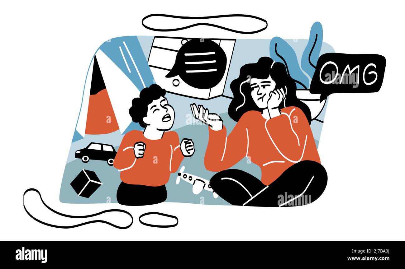 Sad tired child boy Stock Vector Images - Alamy