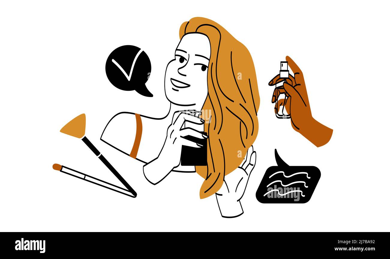 Woman hair skincare salon Stock Vector Images - Alamy