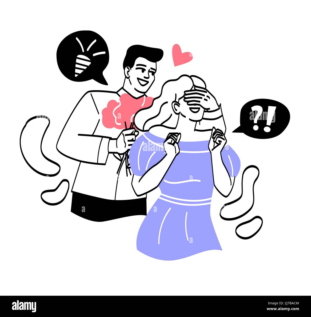 Couple speech bubble smile Stock Vector Images - Alamy