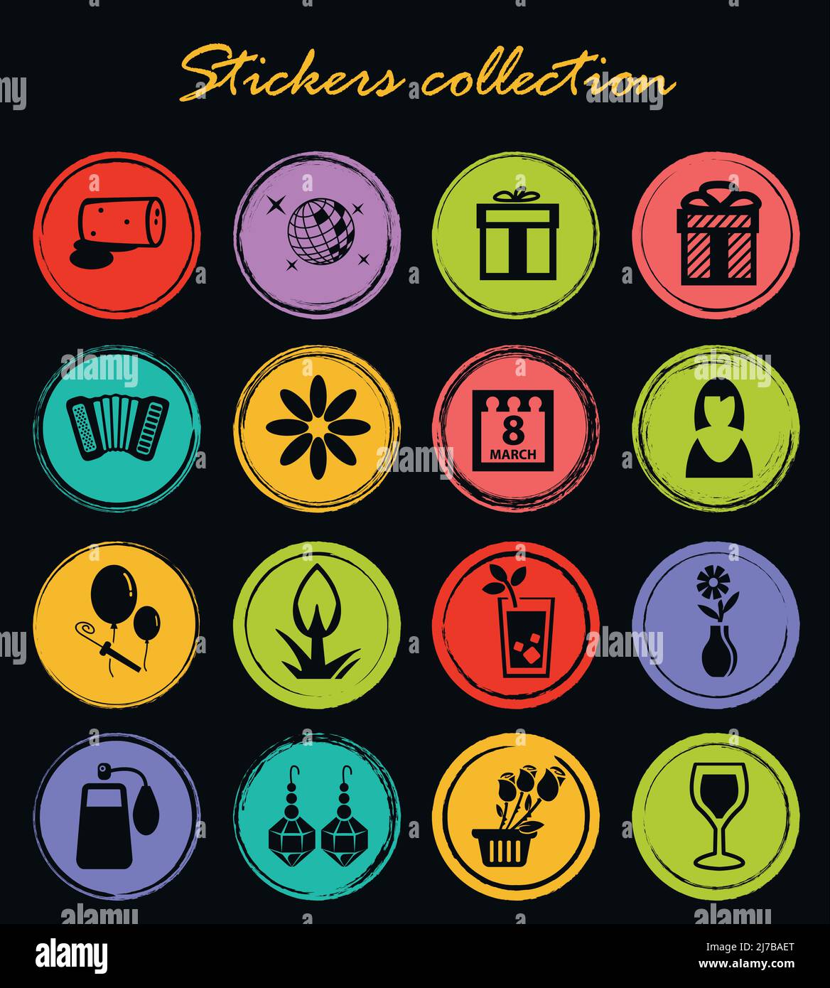 8 March vector icons for user interface design Stock Vector Image & Art ...