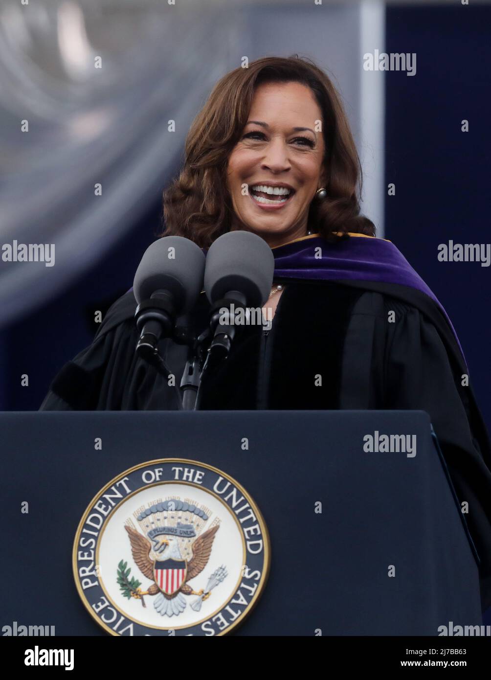United States Vice President Kamala Harris delivers the commencement ...