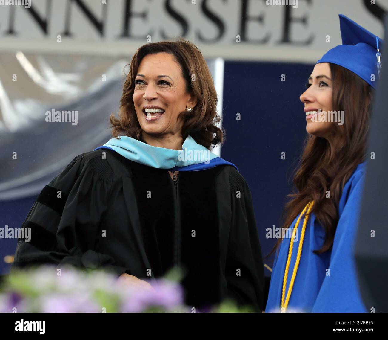 United States Vice President Kamala Harris congratulates graduates as ...