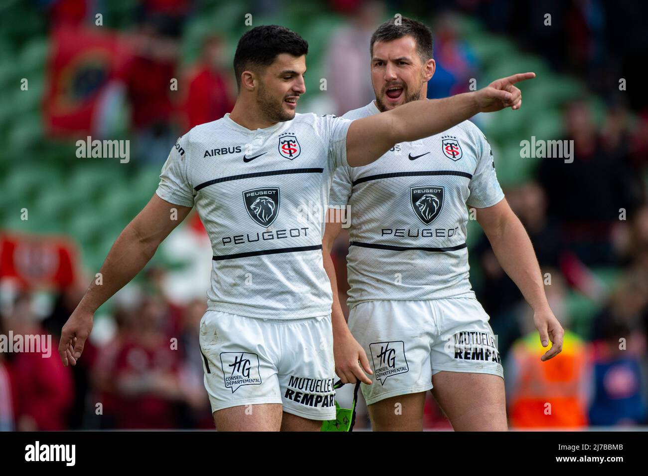 Pierre Fouyssac of Toulouse and Francois Cros of Toulouse celebrate ...