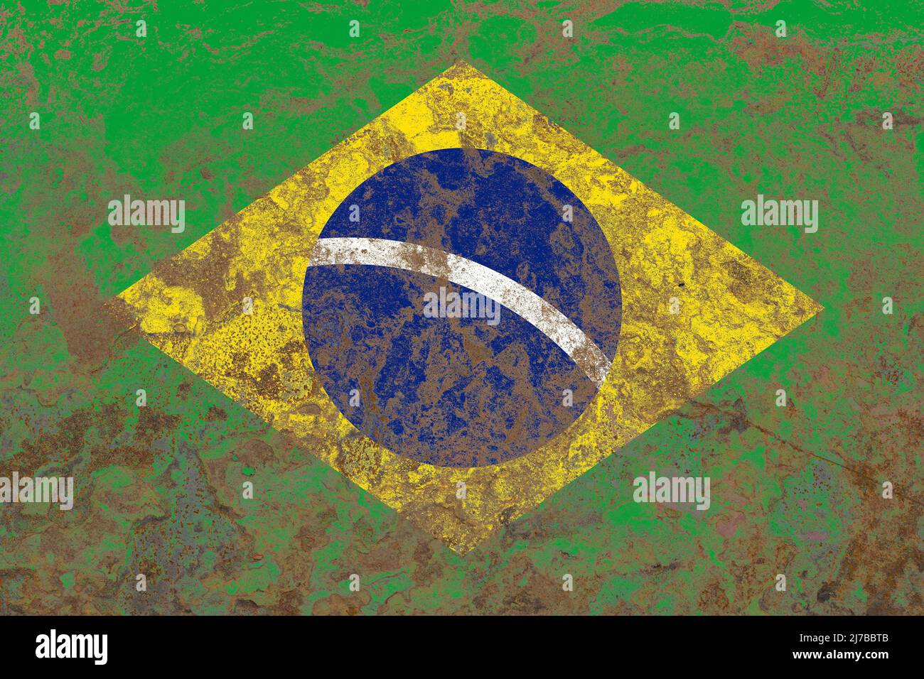 Brazil flag on a rustic old iron metal sheet Stock Photo - Alamy