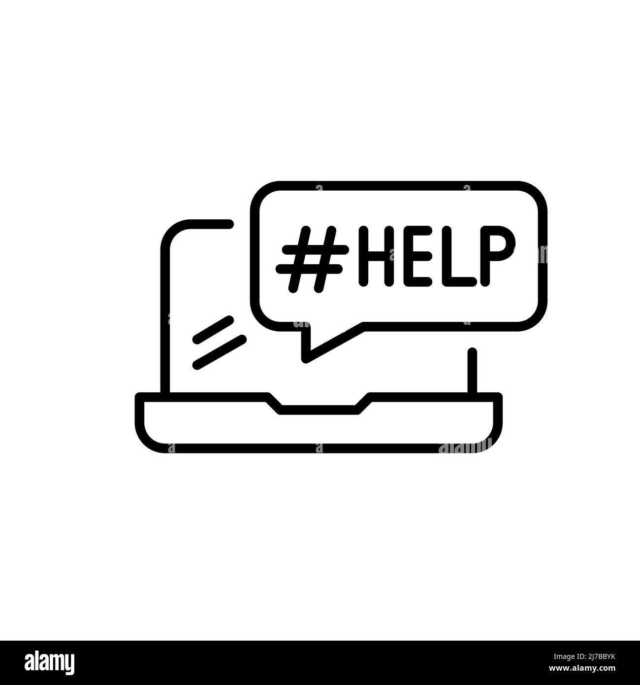 Online help service. Pixel perfect, editable stroke line art icon Stock ...