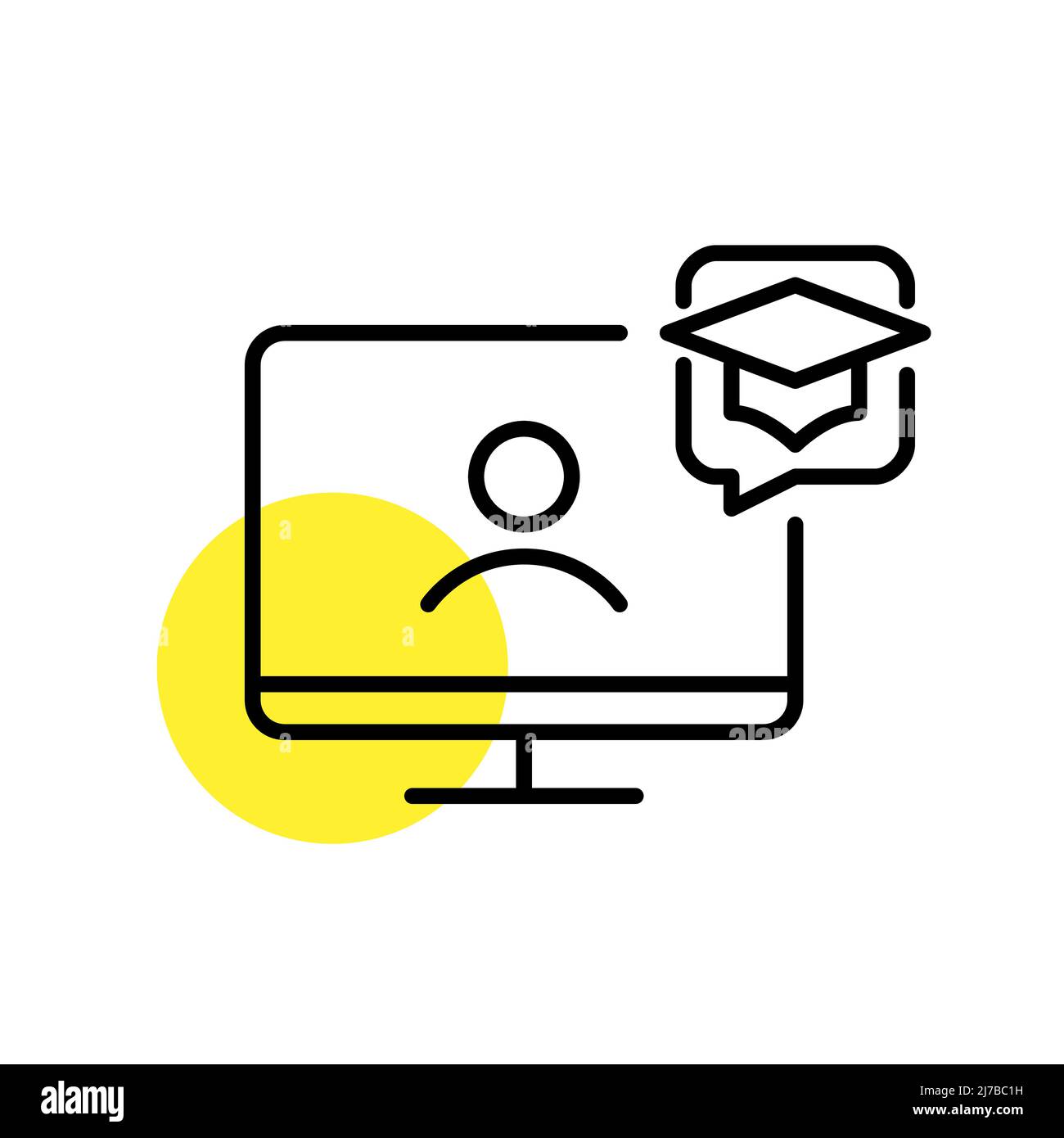 Distance learning icon. Pixel perfect, editable stroke line art icon Stock Vector Image & Art ...