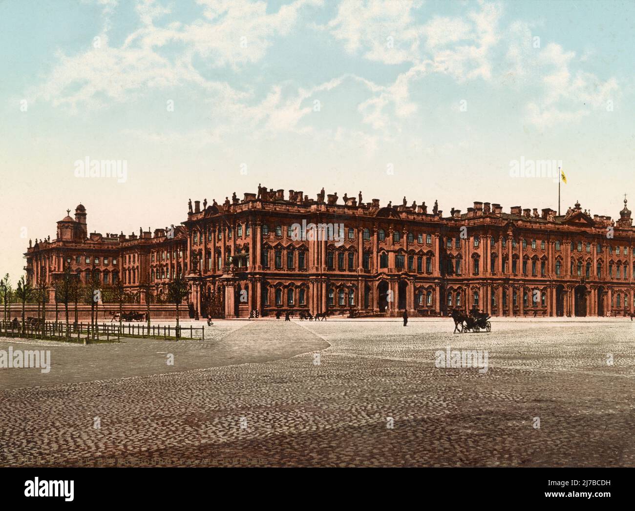 Vintage photochrom print ca. 1890-1906 of the Winter Palace in St. Petersburg, Russia Stock ...