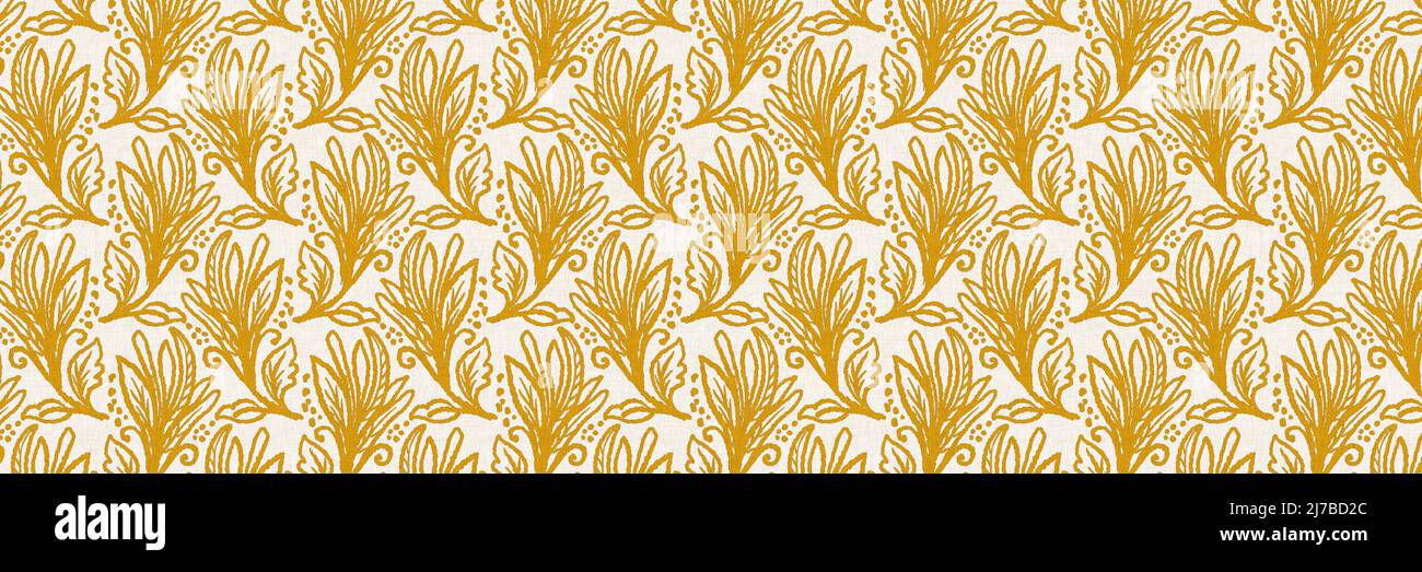 Gender neutral foliage leaf seamless raster border. Simple whimsical 2 ...