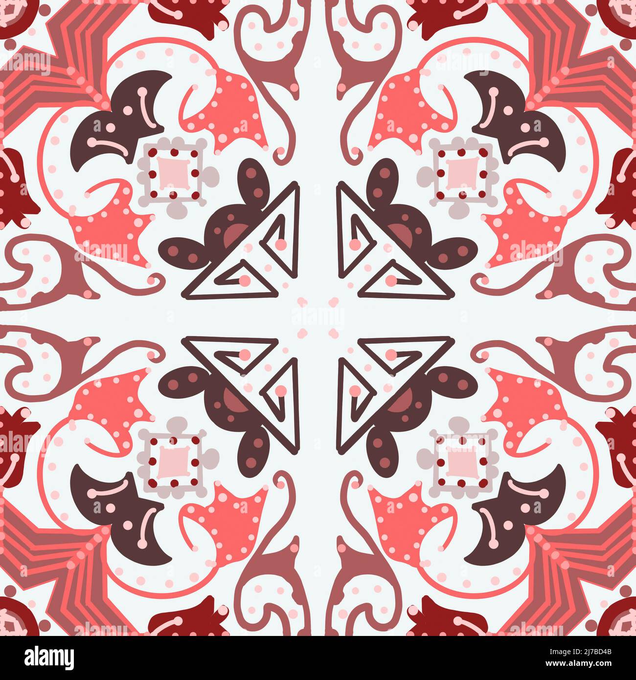 Geometric shapes, dots and curves in this busy mandala style seamless ...