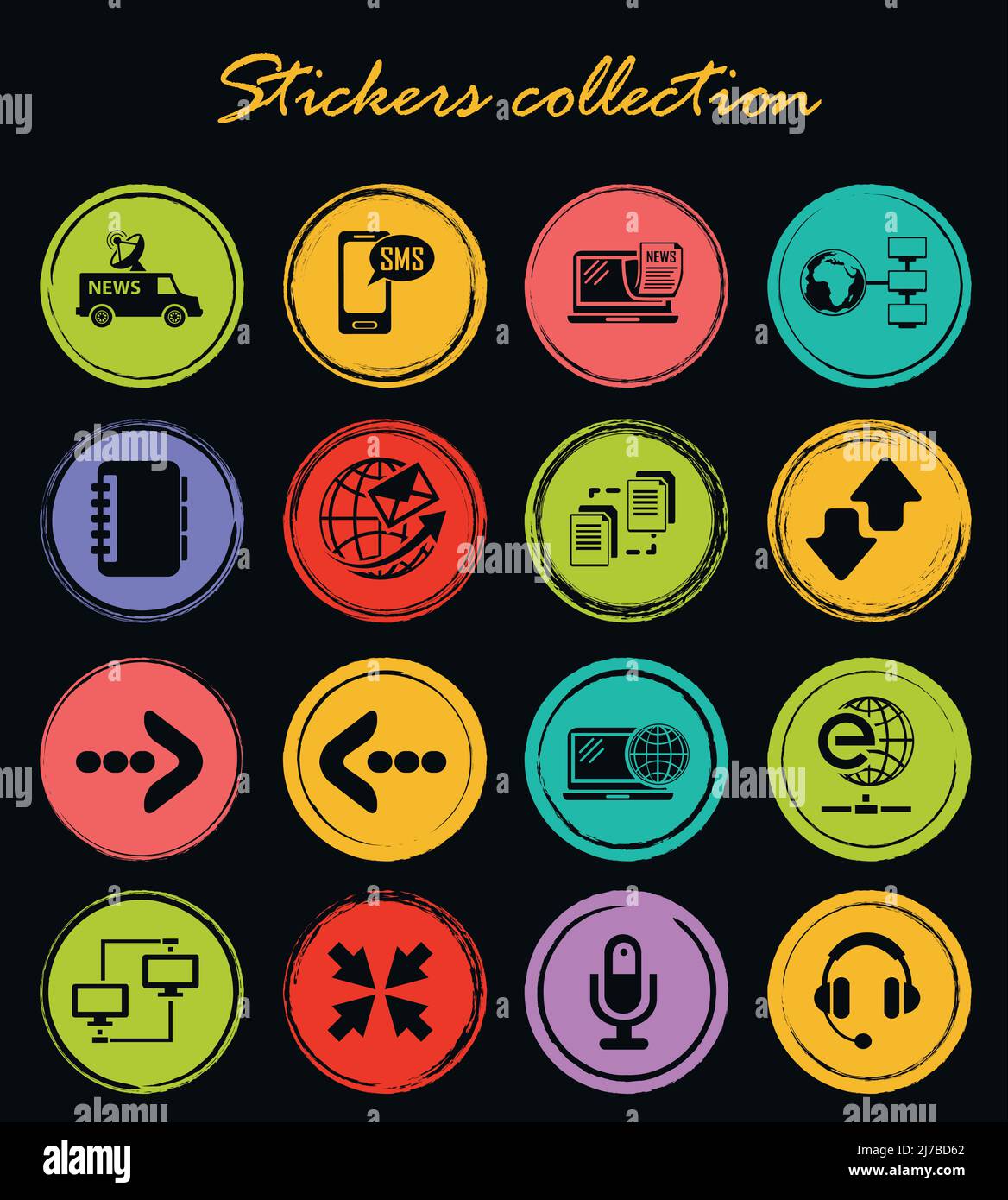 Communication icon set for web sites and user interface Stock Vector ...