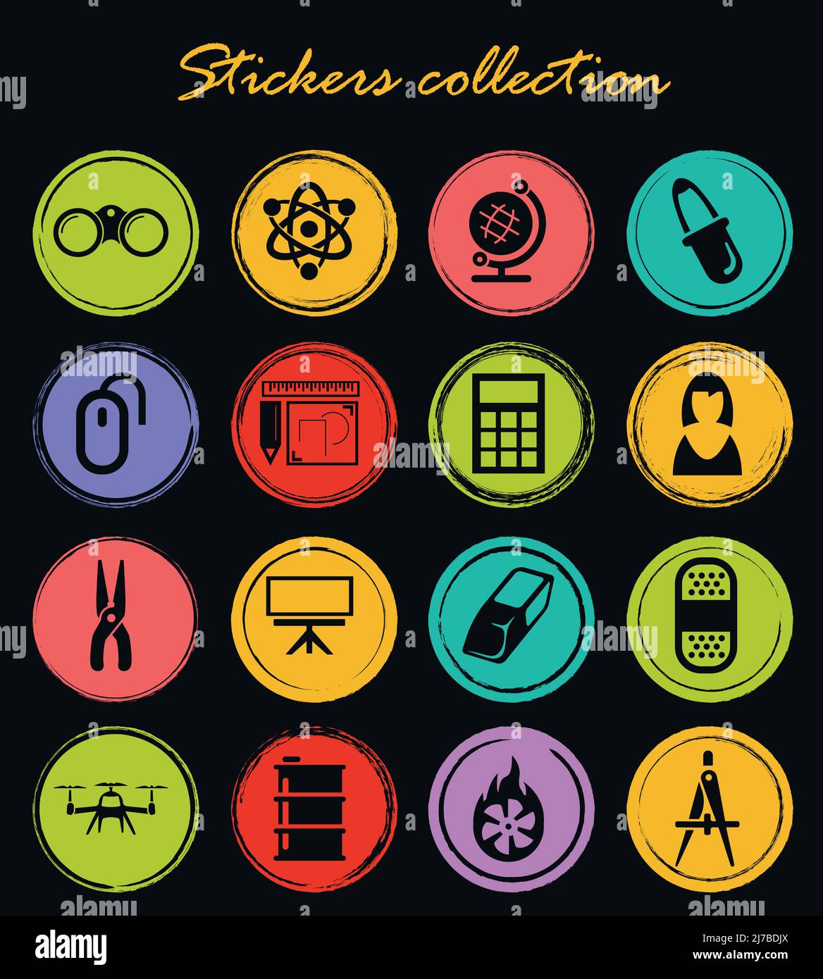 Courses school vector icons for user interface design Stock Vector ...